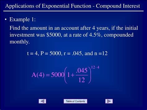 Ppt Applications Of Exponential Function Compound Interest