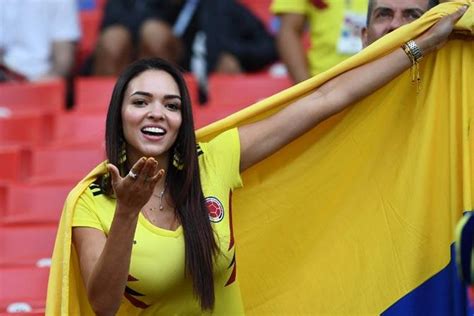A Colombias Fan Cheers Prior To The Russia 2018 World Cup Round Of 16 Football Match Between