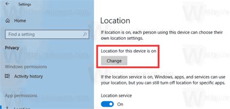 Disable App Access To Location In Windows 10
