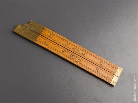 Adorable Six Inch Rabone No 1519 Boxwood And Brass Folding Tailors Sq