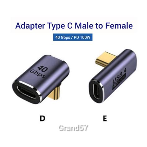 Jual Adapter Converter Konverter Type C Male To Female Type C Siku 90 Right Shopee Indonesia