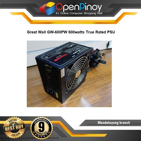 Used Great Wall Watts True Rated Power Supply For Desktop GW PW Months Warranty