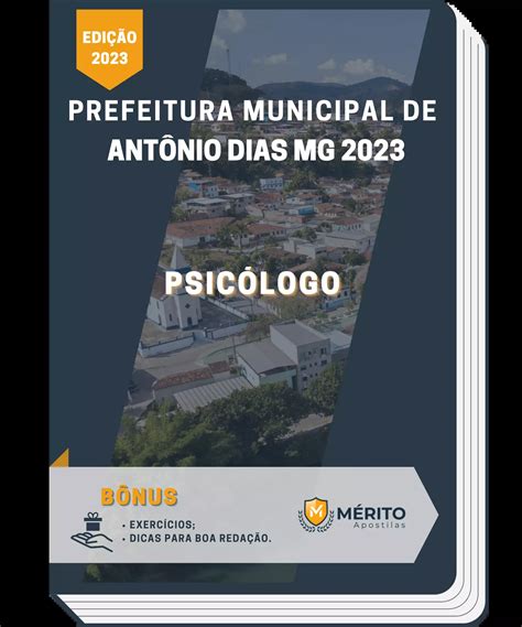 Apostila Psicólogo Prefeitura De Antônio Dias Mg 2023 Mérito Apostilas