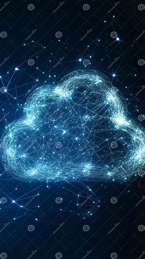 Abstract Data Cloud Network Concept With Connections And Empty Space Stock Illustration