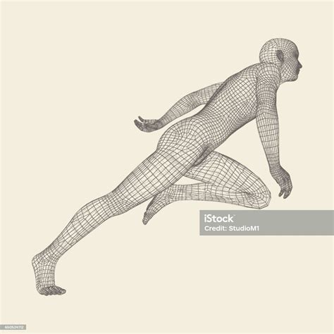 3d 運行俠人體線模型運動的象徵向量圖形及更多一個人圖片 一個人 人 人體 Istock