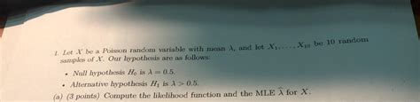 Solved 1 Let X Be A Poisson Random Variable With Mean And