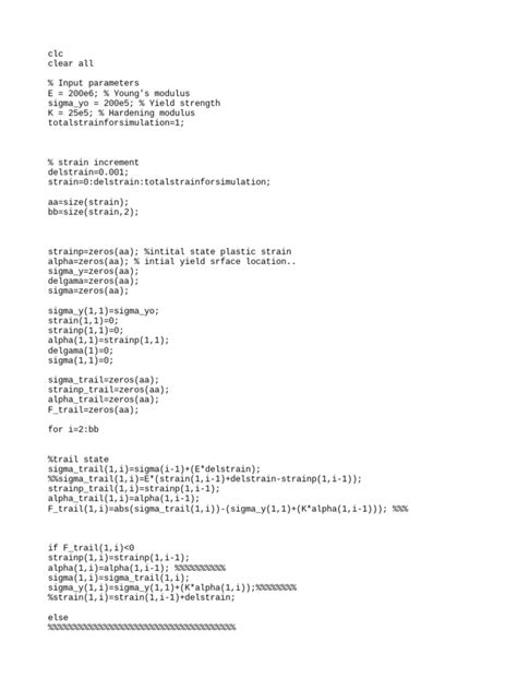 1d Isotropic Linear Hardening Pdf