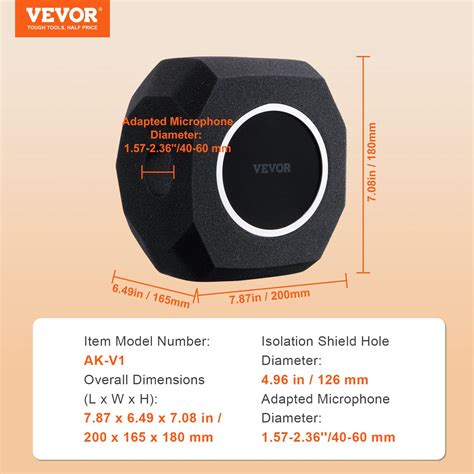 Vevor Microphone Isolation Ball High Density Acoustic Foam Windscreen Isolation Shield With