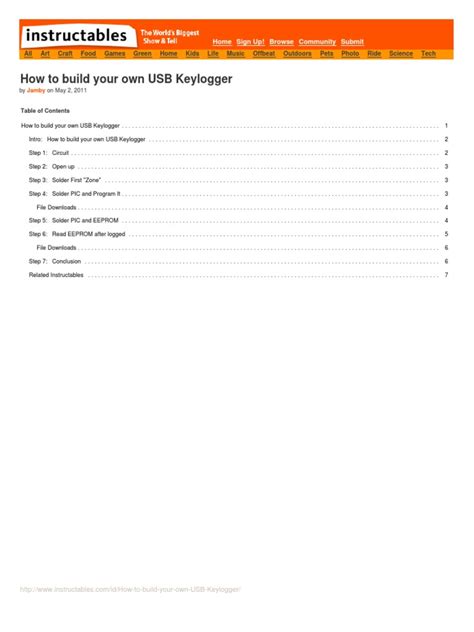 How To Build Your Own Usb Keylogger Pdf Electrical Connector
