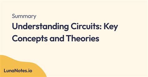 Understanding Circuits Key Concepts And Theories Video Summary By LunaNotes