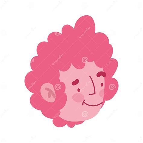 Young Man Face Male Character Cartoom Isolated Design Stock Vector