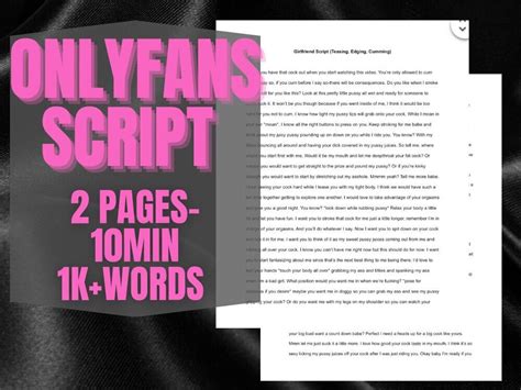 Nsfw Script For Onlyfans Adult Creators Teasing Script For Adult Models Fansly Camgirl Video