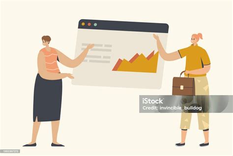 회의실 회의 또는 세미나에서 발표합니다 비즈니스 트레이너 캐릭터제공 재무 상담 데이터 차트 가리키기에 대한 스톡 벡터 아트 및