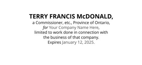 Ontario Commissioner For Taking Affidavits Oaths Rubber Stamps