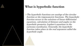 Topic Hyperbolic Functions Ppt