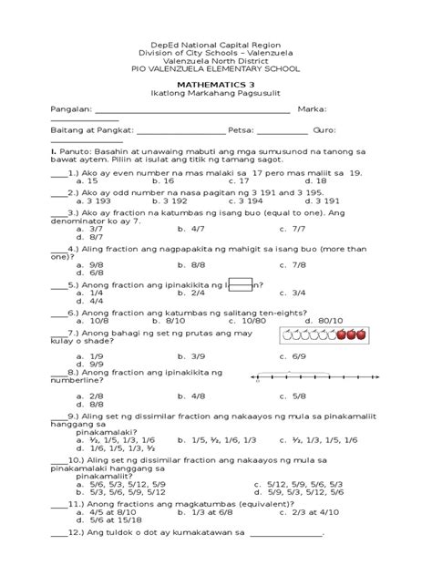 3rd Periodic Test Math 3 Pdf