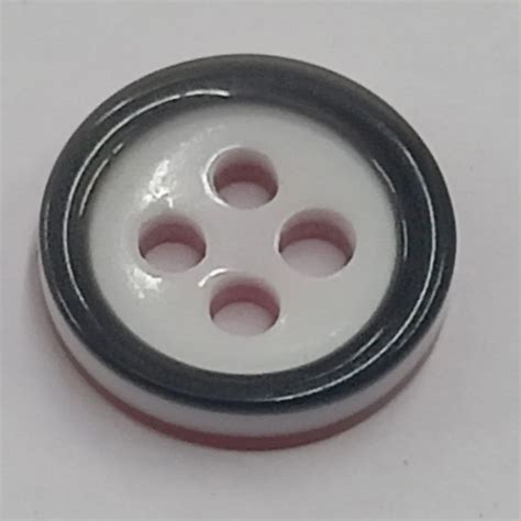 White Black And Red Round Polyester Garment Button Size Dimension 20