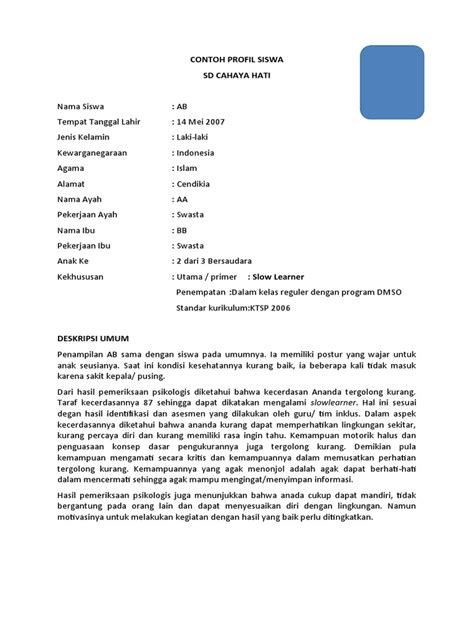 Contoh Profil Pdbk Pdf