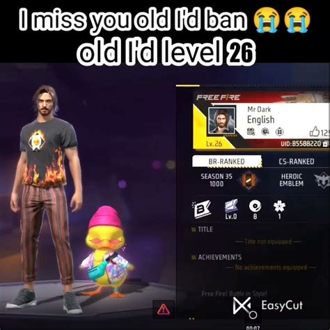I Miss You Old Id Ban 😭😭 Old Id Level 26 Freefire Banshorts Mr