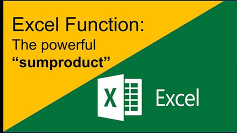 Excel Function Sumproduct Youtube