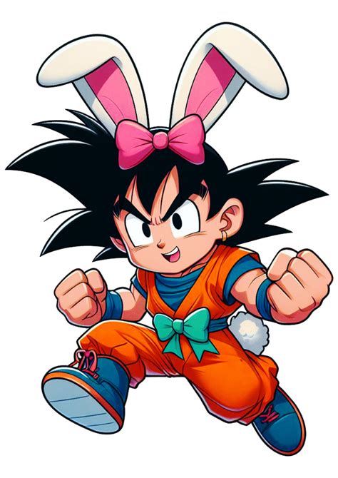 Dragon Ball Z Clipart Goku Fantasiado De Coelhinho Da Páscoa Desenho