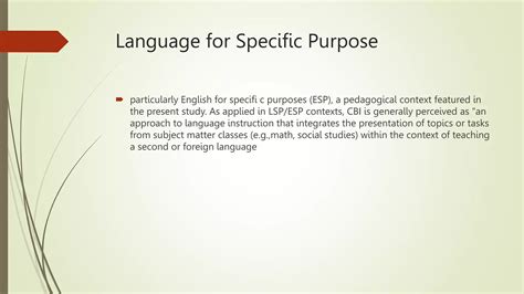 Integrating Project Based Learning Into English For Specific Purposespptx