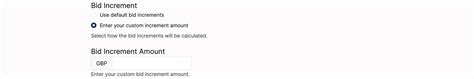 Bid Increments Auctions Documentation V92
