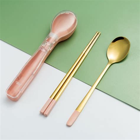 조이키친 휴대용 골드 수저세트핑크개인젓가락세트 홈플러스 택배배송
