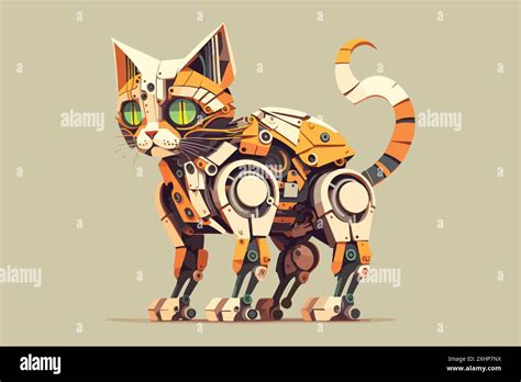 Cat Robot Vector Illustration Stock Vector Image And Art Alamy