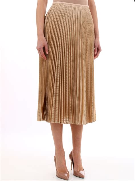 Fendi Fendi Pleated Midi Skirt Beige Beige 10937150 Italist
