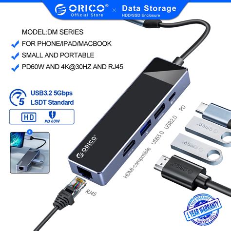 ORICO USB C Hub 10 In 1 Type C Hub With Ethernet 4K USB C To HDMI VGA PD Power Delivery 1 USB 3