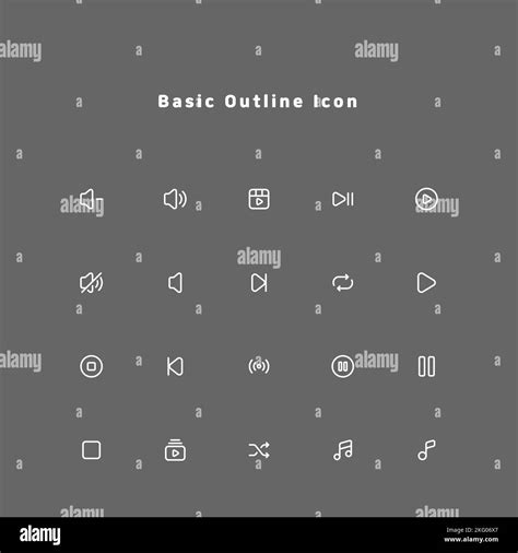 Simple And Minimal Basic Essential Line Icon Set For Ui Ux Web And