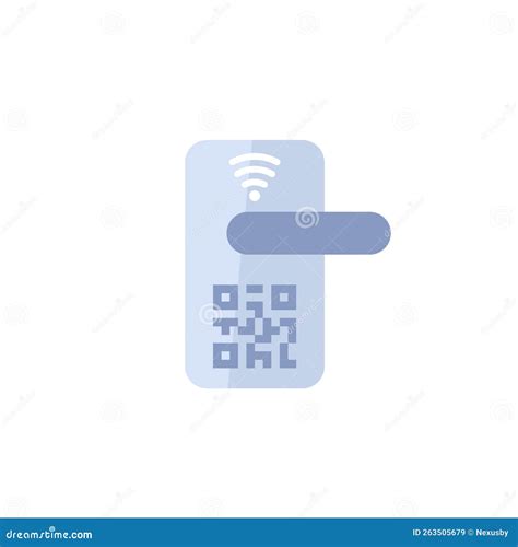 Smart Door Lock With Qr Code Vector Icon Stock Vector Illustration Of Digital Icon 263505679