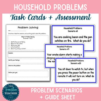 Life Skills Problem Solving Task Cards Household Problems Tpt
