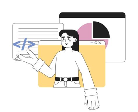 Premium Vector Web Development Online Courses Line Concept Vector Spot Illustration