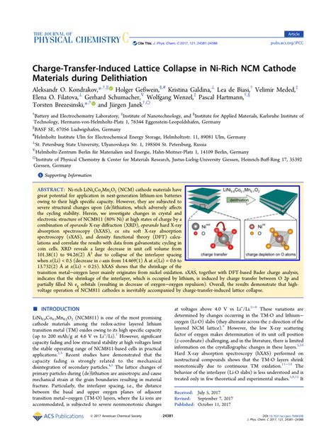 Pdf Charge Transfer Induced Lattice Collapse In Ni Rich Ncm Cathode