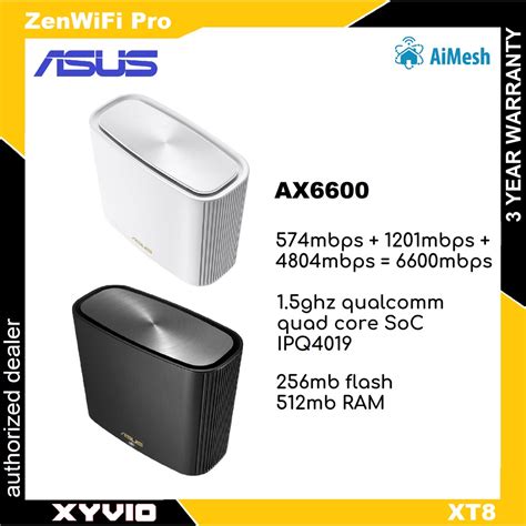 Asus Zenwifi Pro Xt8 Ax6600 Mesh Router Tri Band Wifi 6 Router Whole Home Mesh Aimesh Wifi