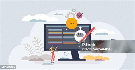 Ai 또는 인공 지능 자동 스토리 블로그 게시물 작은 사람 개념 스토리보드에 대한 스톡 벡터 아트 및 기타 이미지 스토리보드 형판 Forum For The