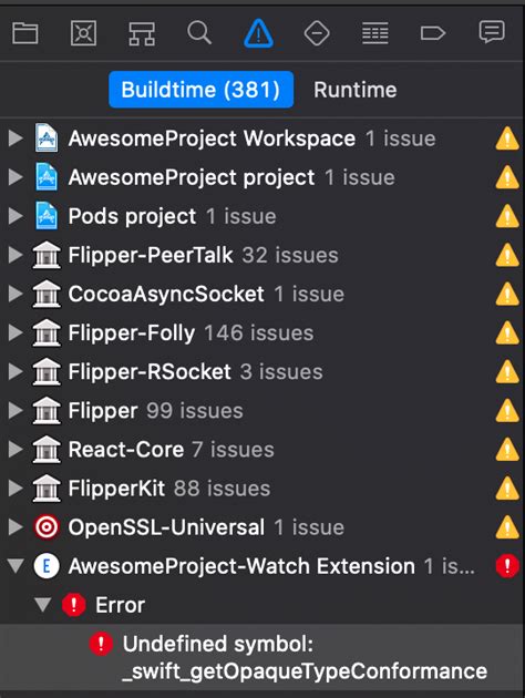 Build Error With Watchos Issue React Native