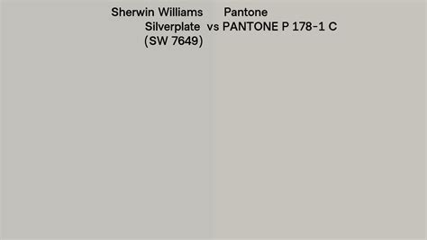 Sherwin Williams Silverplate Sw 7649 Vs Pantone P 178 1 C Side By