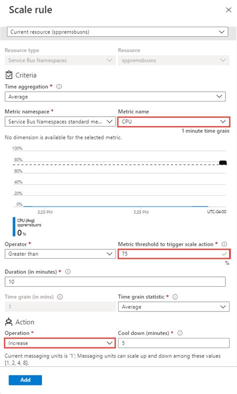 Azure Service Bus Automatically Update Messaging Units Azure