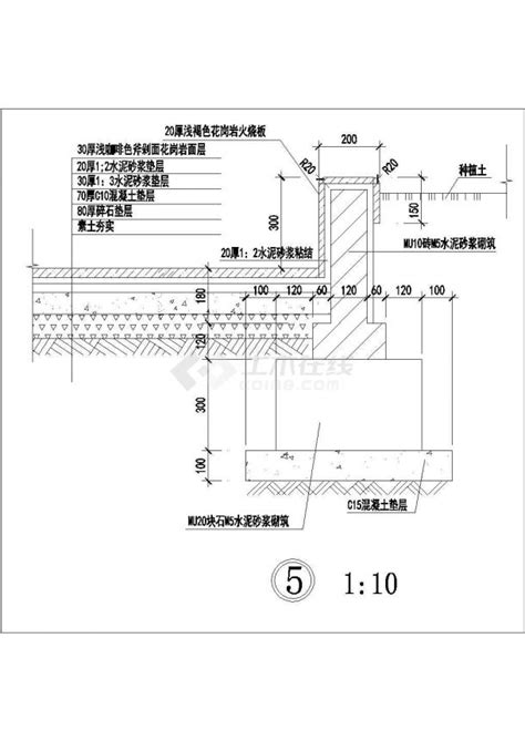 园林景观台阶地面小品设计大样图绘制详细 园林建筑 土木在线