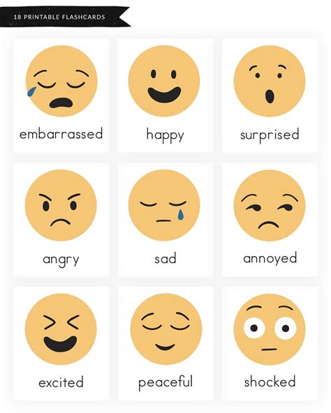 Emotion Flashcards Printable Printable Word Searches