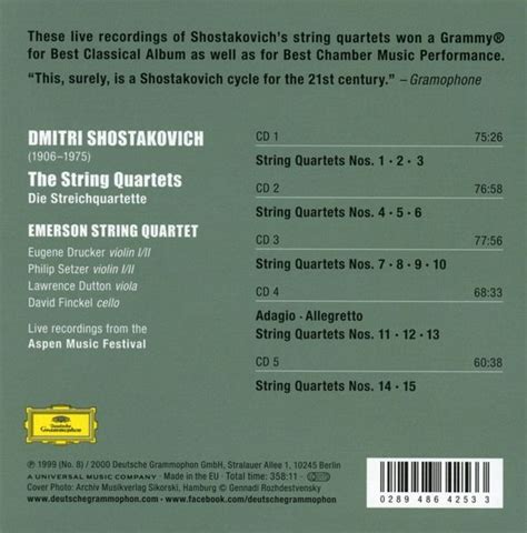 Shostakovich The String Quartets Von Emerson String Quartet Auf Audio