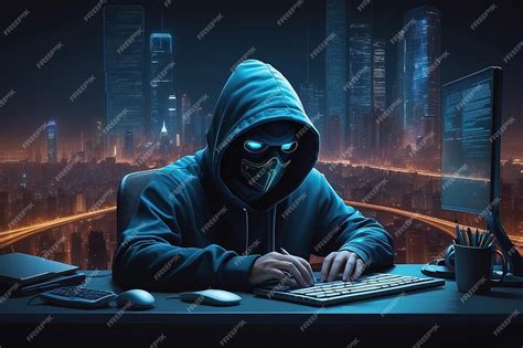 Premium Ai Image Hacker Coding At Night Cybersecurity Concept