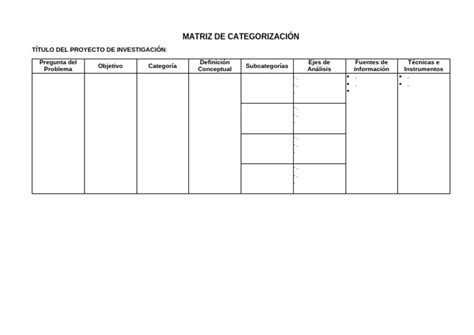 Matriz De Categorización Pdf
