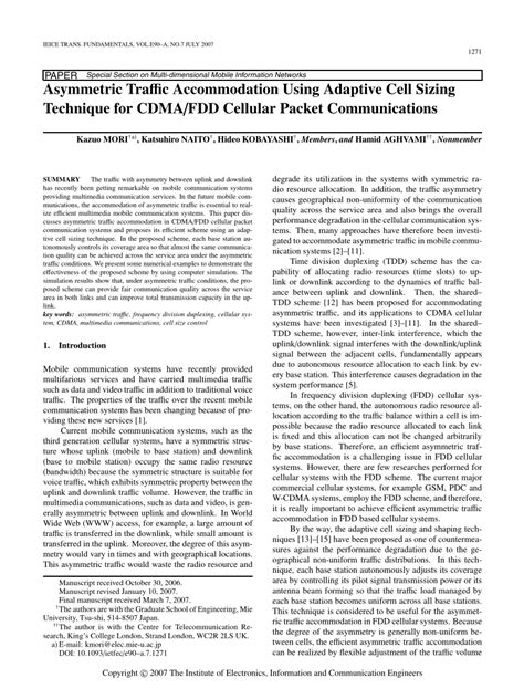 pdf asymmetric traffic accommodation using adaptive cell sizing