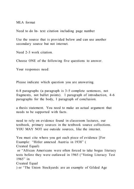 Mla Format Need To Do In Text Citation Including Page Number Pdf