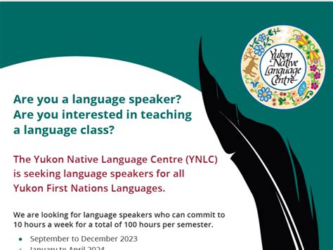 Call For Language Teachers Yukon Native Language Centre