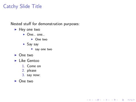 Lists Change Bullet Style Formatting In Beamer TeX LaTeX Stack